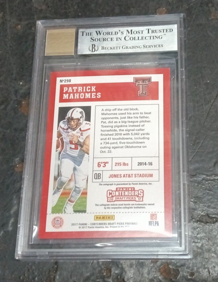 2017 Patrick Mahomes Contenders Super Bowl Ticket ROOKIE AUTOGRAPH (97/ ...