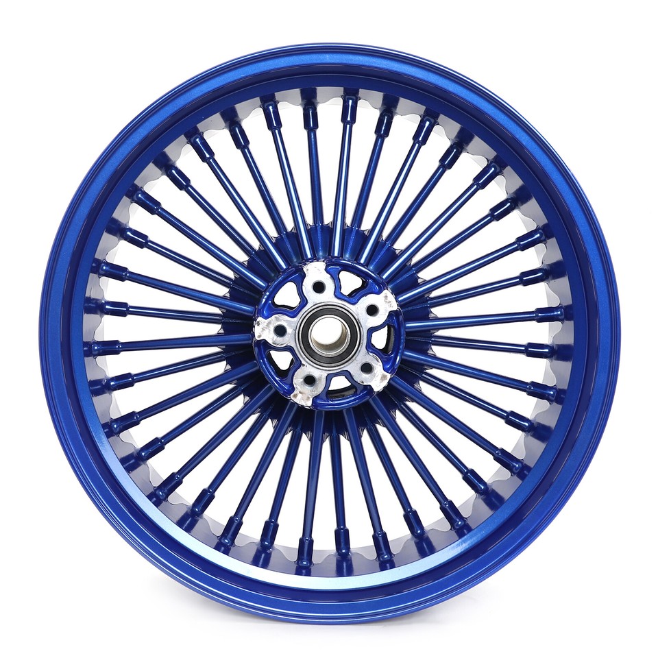 21x2.15 18x5.5 Fat Spoke Wheels Blue Rims for Harley Dyna Street Bob ...
