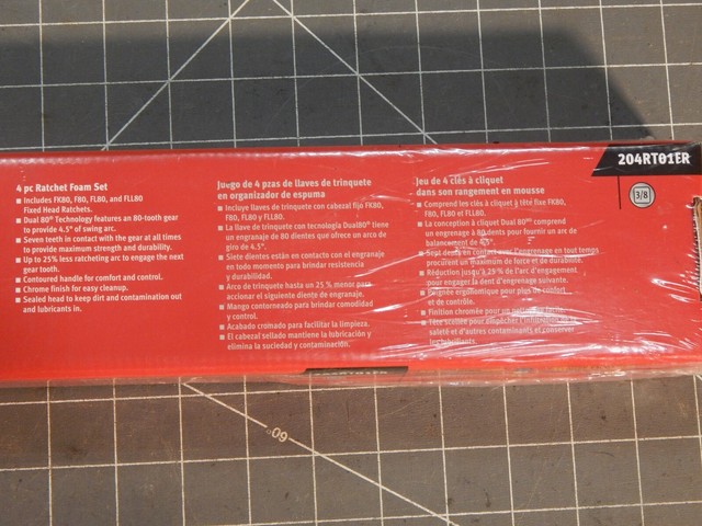 Snap on 4 PC Ratchet Foam Set 204RT01FR for sale online | eBay