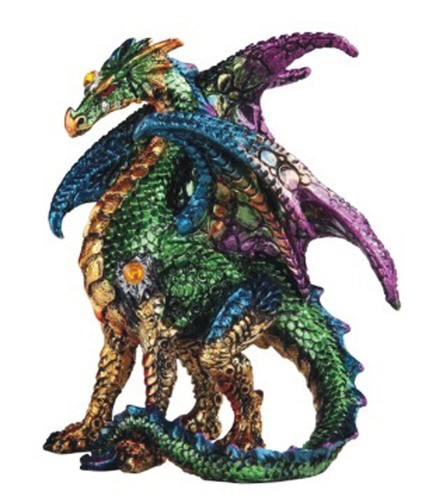 GREEN SENTRY Standing Blue Dragon Statue H5" | eBay