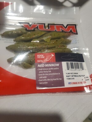 YUM Ned Minnow 2 3/4 inch Ned Rig Soft Bait Baitfish Imitating Finesse ...
