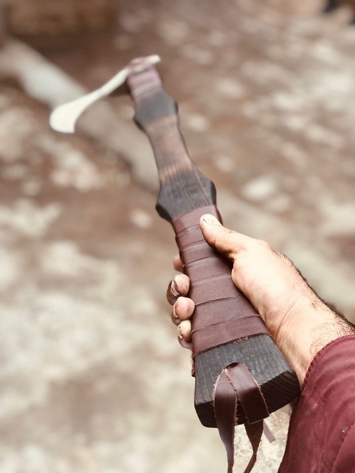 26'' HAND FRGED CARBON STEEL VIKING HATCHET TOMAHAWK HUNTING AXE BATTLE ...