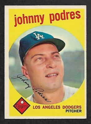 1959 Topps #495, Johnny Podres, EXMT+, **148 Career Wins, 1435 Ks, 3x ...