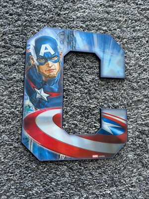 Superhero Marvel & DC Comics Lenticular Letter Wood Wall Decor (C ...