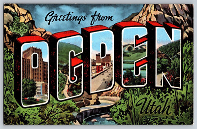 Greetings from OGDEN UTAH - Large Letter Vintage Postcard | eBay