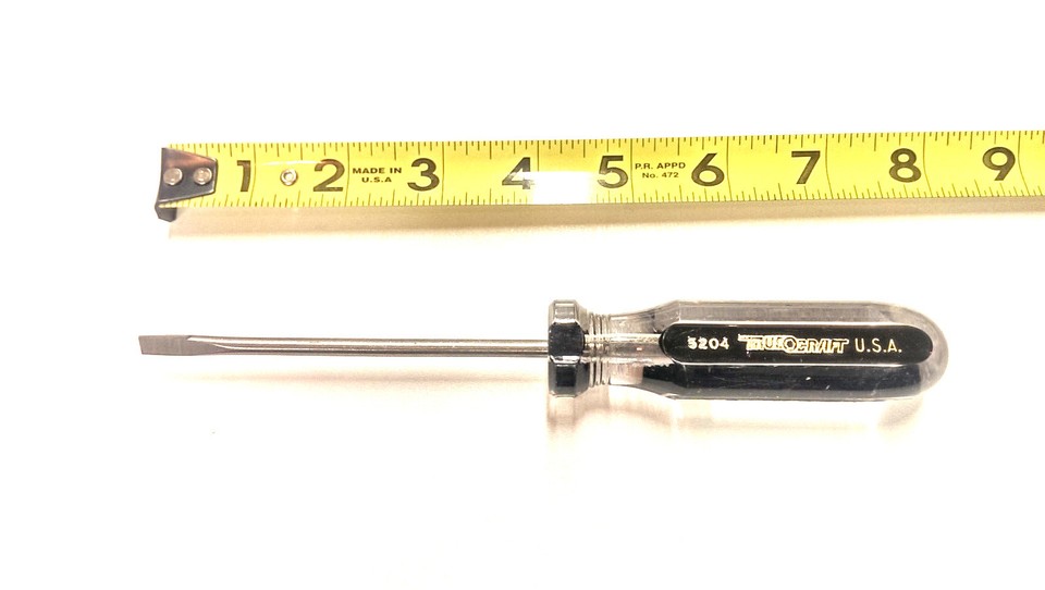 True Craft 5204 3/16" x 4" Cabinet Screwdriver #5204 *Made in the USA ...