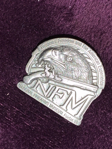 NFM / NATIONAL FIREARMS MUSEUM, vintage collectable enameled lapel ...