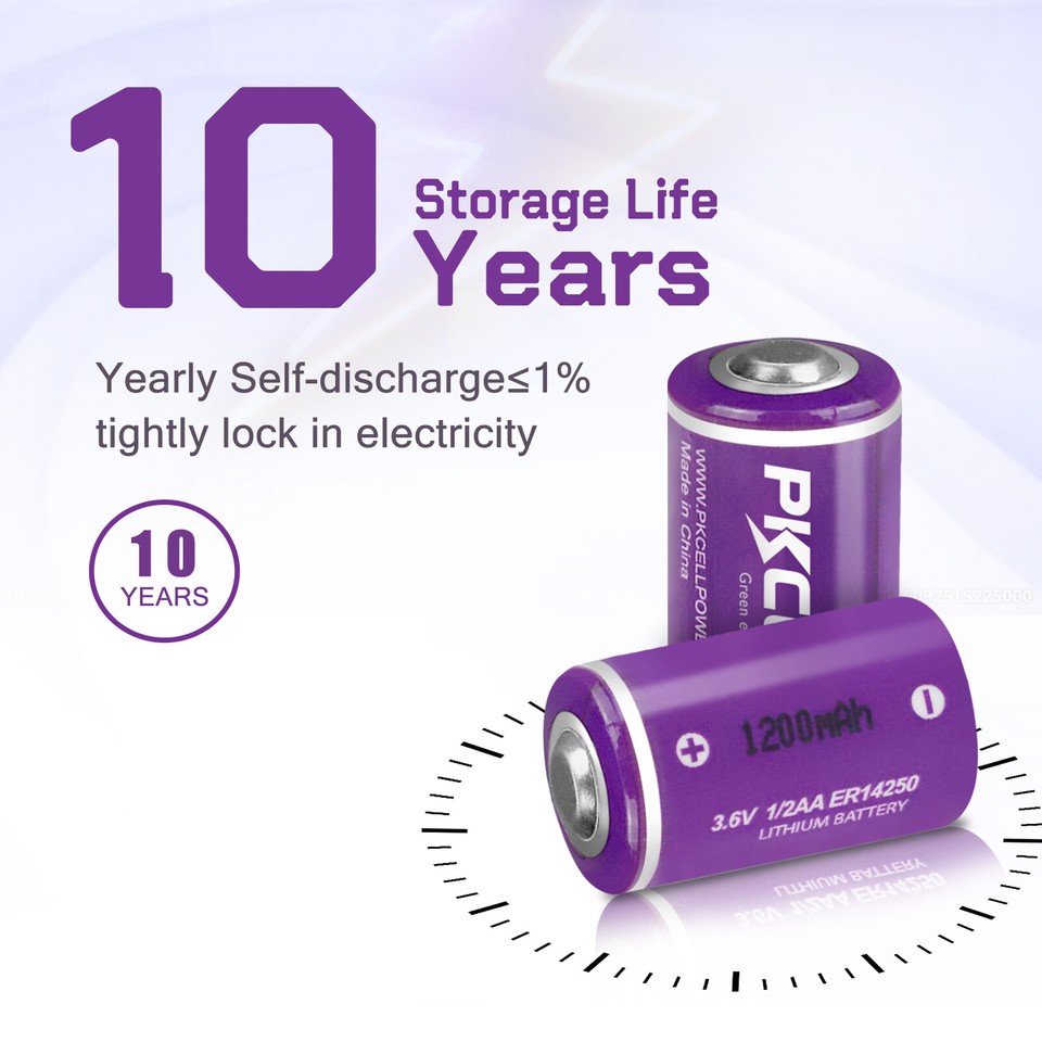 4PCS PKCELL 1200mAh 3.6V ER14250 TL-2150 1/2AA High Capacity Battery | eBay