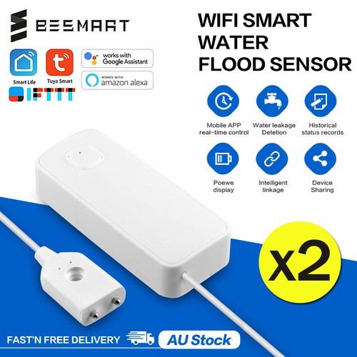 2 x Wireless Smart WIFI Water Flood Sensor Leakage Detector Alarm APP ...