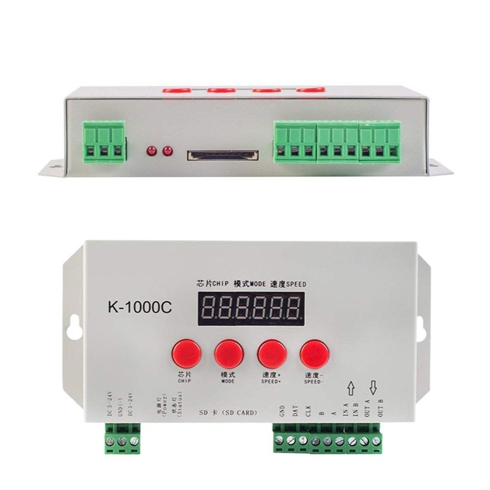 K1000C LED Strip Controller Programmable for WS2812B WS2811 APA102C LED ...