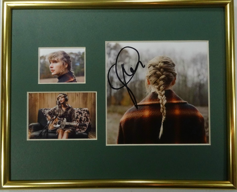 SIGNED TAYLOR SWIFT AUTOGRAPHED FRAMED EVERMORE CD DISPLAY CERTIFIED ...