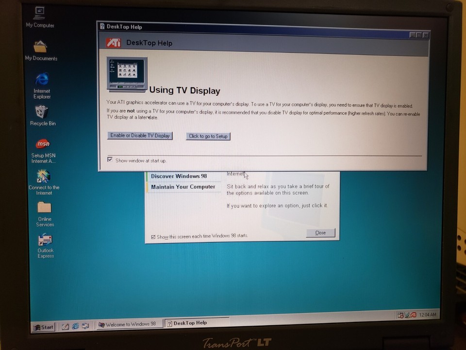 Vintage Micron TransPort LT Laptop PIII 700MHz 320MB 12GB Win98 1.44MB ...
