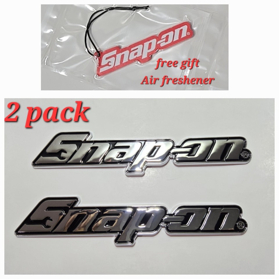 2X PACK SNAP ON TOOL BOX LOGO EMBLEM Chrome Plastic Badge Decal 8" INCH ...