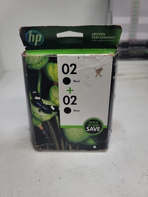 NEW Genuine HP 02 Black Cartridge Twin Pack, Exp. NOV 2014 Factory ...
