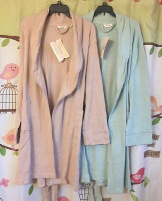 Women's Etymology Jersey knit Waffle Weave Robe one size fits most | eBay