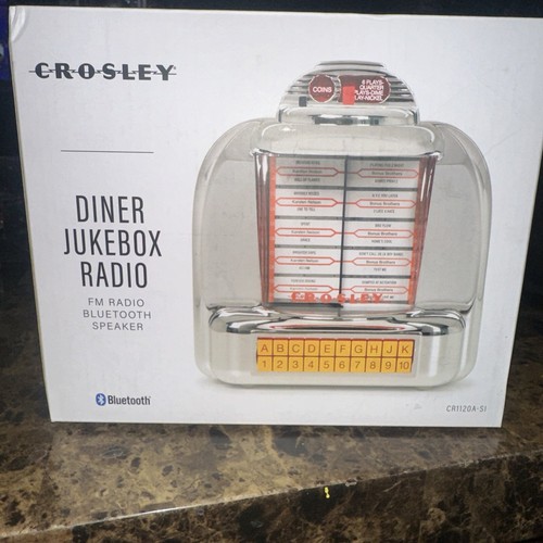 Crosley Diner Jukebox Tabletop Bluetooth Radio Chrome Plated CR1120A-SI ...