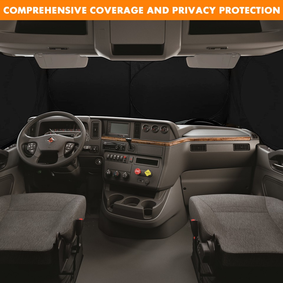 For Semi-Truck Volvo VNL Windshield Side Window Sun Shade Cover UV ...