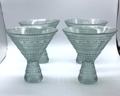 Jupiter Fortessa Martini Glass/Dessert Goblet, Sage Green Hobnail, Set ...