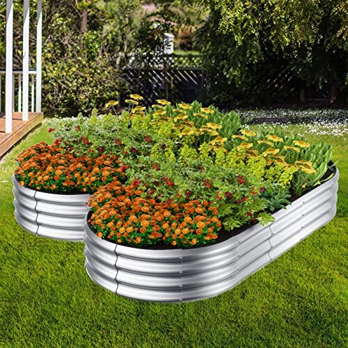 Raised Garden Bed Kit, 4x2x1 ft Galvanized Planter Box Outdoor with ...