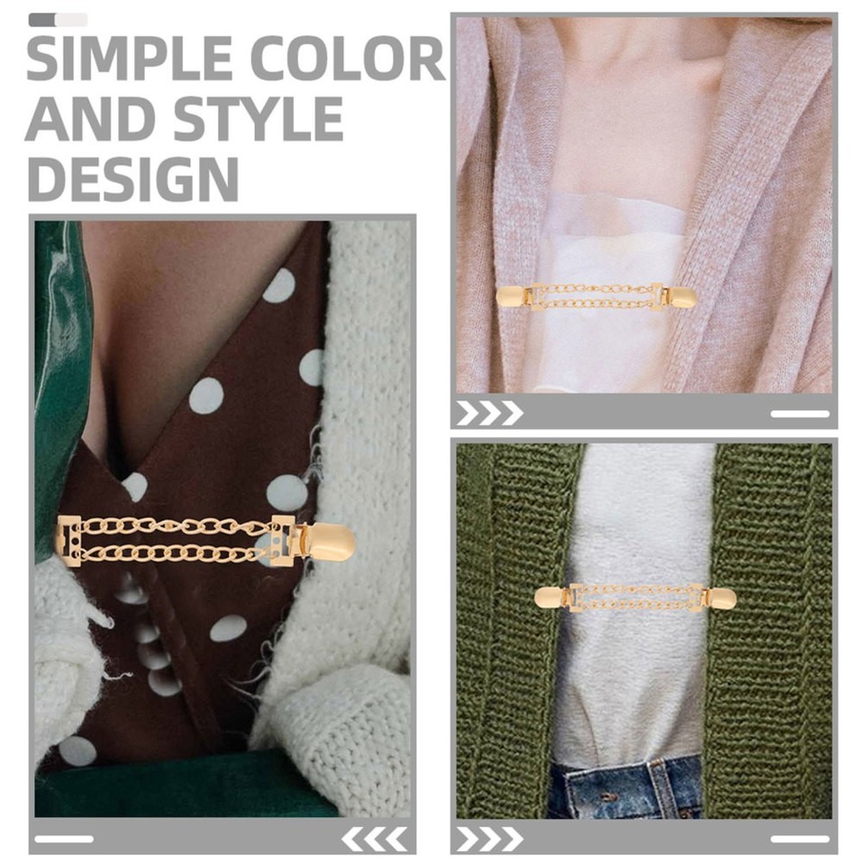 4pcs Brooch Scarf Clips Unique Vintage Sweater Pin Cardigan Connector ...