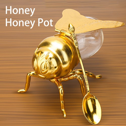 Bee Shaped Honey Jar With Spoon Versatile Novelty Container Condiment ...