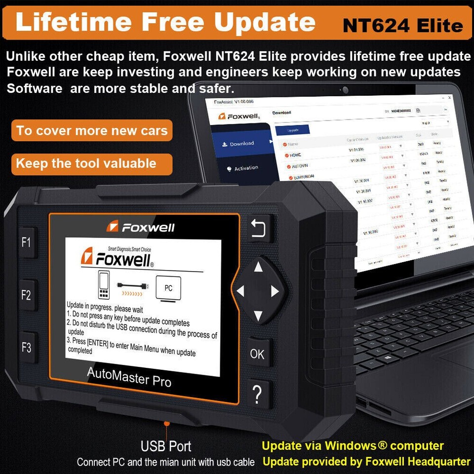 Foxwell NT624 Elite All System Diagnostic Tool with Oil Reset & EPB | eBay