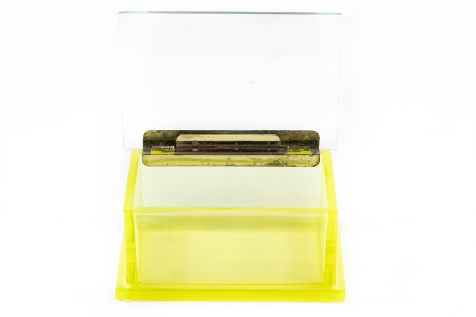 Yellow Uranium Glass Box with Silver Hinge (FRX) | eBay
