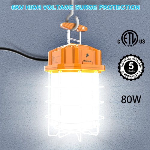 80W LED Temporary Work Light Linkable Portable High Bay Building Job ...