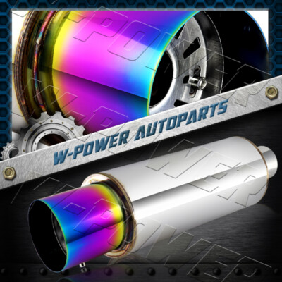 4" N1 Rainbow Burnt Tip Stainless Steel Body Resonator Exhaust Muffler ...