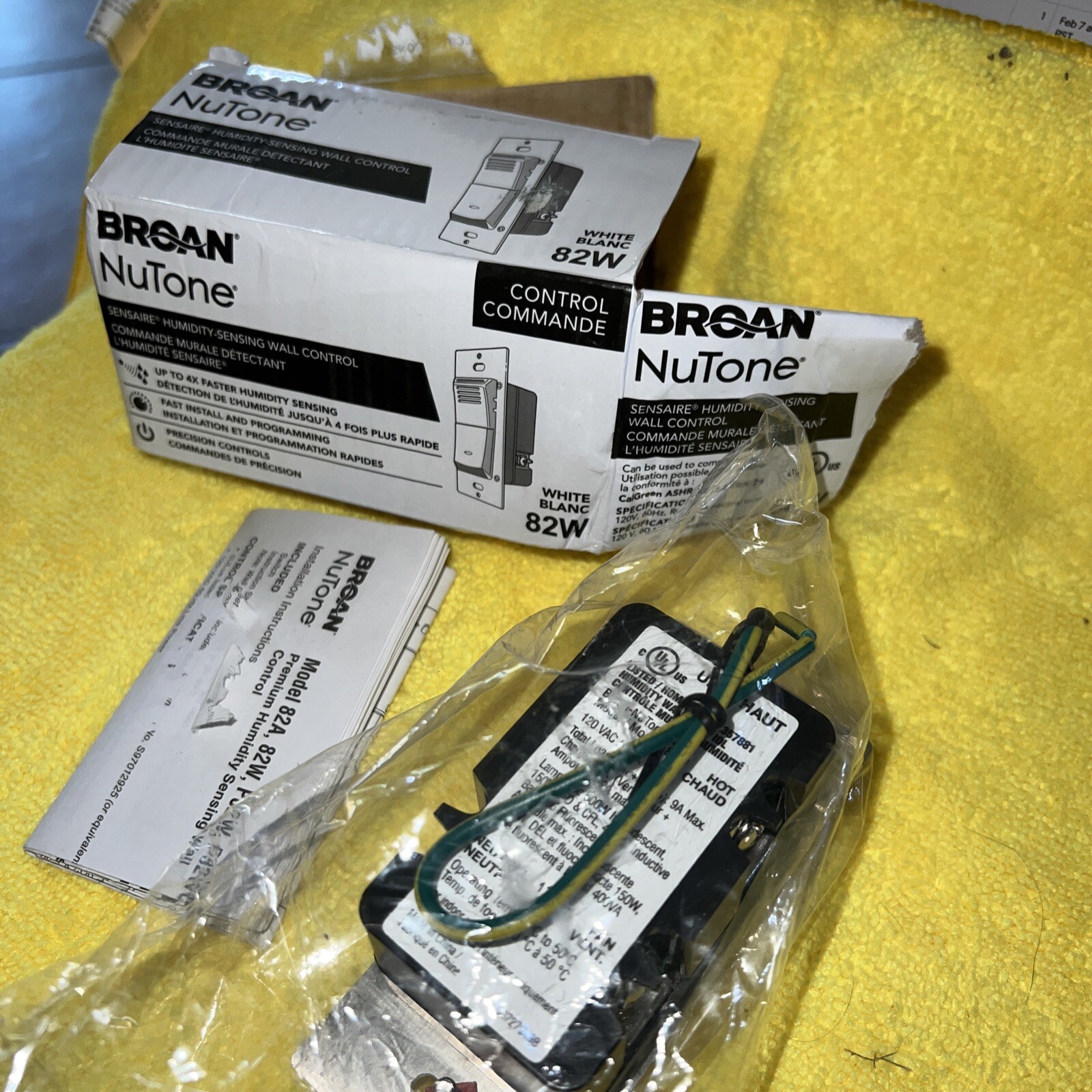 Broan Nutone White 82w Premium Humidity Sensing Wall Control 120v 60hz ...