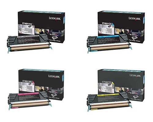 Lexmark X748DE Toner Cartridge Set Original Black. Cyan. Magenta ...