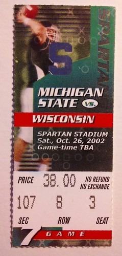 2002 Wisconsin Michigan State Ticket Stub Football | eBay