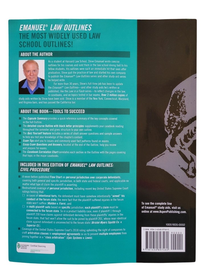 Emanuel Law Outlines for Civil Procedure - Paperback By Steven L ...