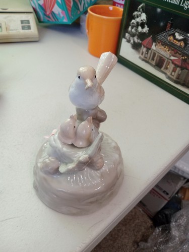 Ceramic Bird and Chicks Music Box | eBay