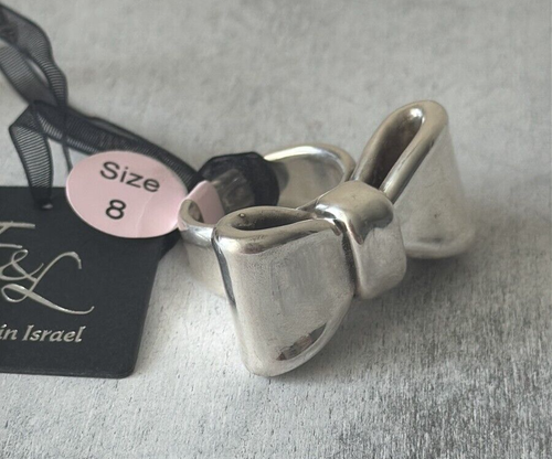 E&L Israel Ring Sterling Silver Electroform Bow Sz.8 new | eBay