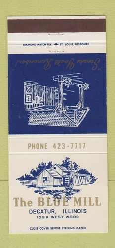 Matchbook Cover - Blue Mill Decatur IL 30 Strike | eBay