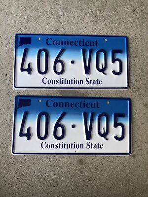 License Plates TV Movie Prop Connecticut Plastic White On Screen Used ...