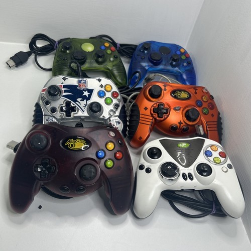 Lot of 6 Xbox Original Controllers Aftermarket Mad Catz Pelican Tested ...