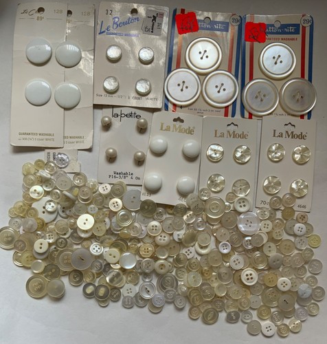 Lot of White Sewing Buttons, crafts, cards, matching sets #3 | eBay