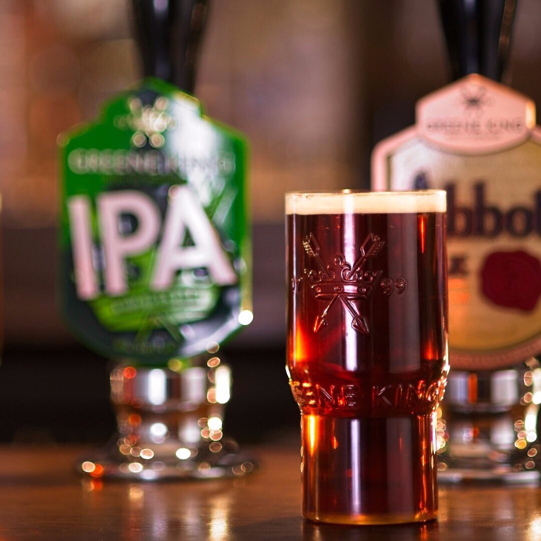 Greene King 1799 Abbot Ale Embossed Pint Glass 20oz Brand New Boxed Man ...