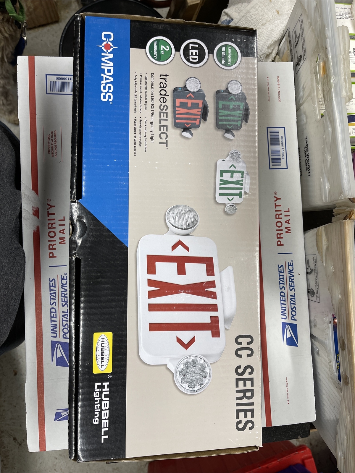 NEW- COMPASS HUBBELL CCR COMBINATION LED EXIT/EMERGENCY LIGHT Combo ...