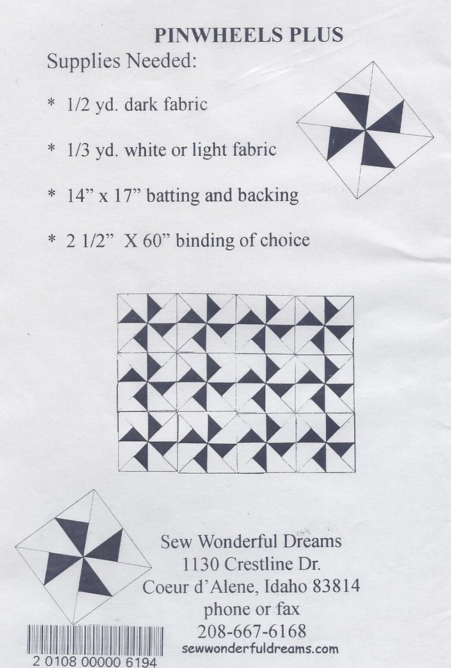 Small Pinwheel Quilt Pinwheels Plus 12x15 inch Paperpieced Pattern ...