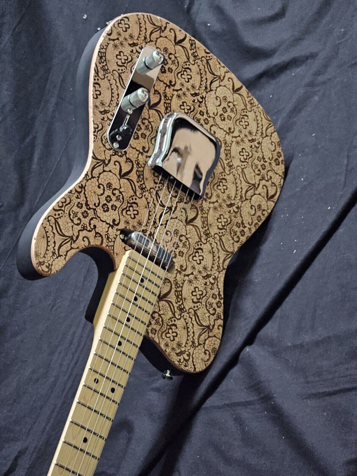 NEW CUSTOM 6 STRING SOLID ENGRAVED PAISLEY VINTAGE TELE STYLE ELECTRIC ...