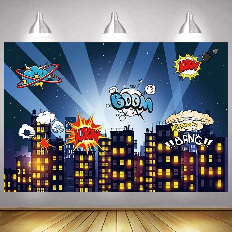 Superhero Cityscape Backdrop