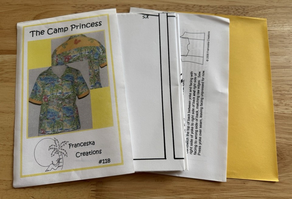 Franceska Creations Hawaii Shirt The Camp Princess Sewing Pattern XS ...