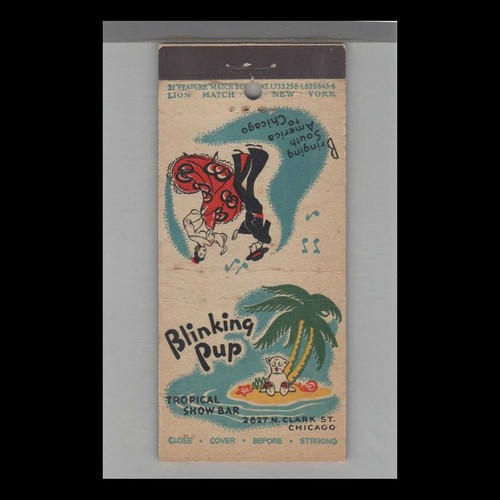Matchbook Cover Blinking Pup Show Bar Chicago, IL | eBay