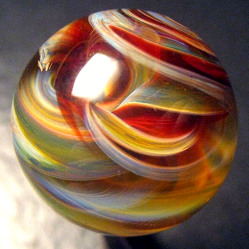 Glass Marble - .86" handmade contemporary art lampwork decor sculpture ...