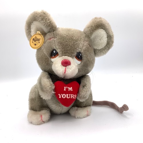 Vintage Russ Berrie Melvin Mouse Plush Stuffed Animal Small Gray I'm ...