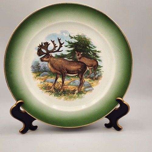 Antique Buffalo Pottery Elk & Cow Signed Wildlife Series Plate 9.5"D | eBay