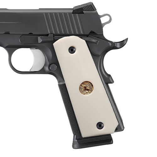 Colt 1911 Grips Bonded Ivory gold horse medallion Full Size 1911 ...